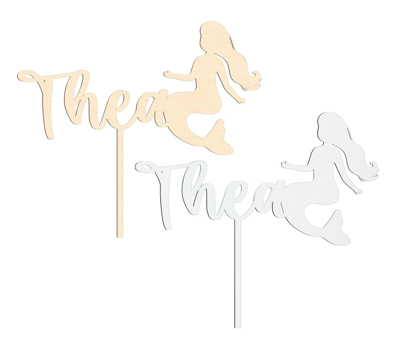 Cake Topper personalisiert mit Namen - Naturholz oder Plexiglas Dekoac ...